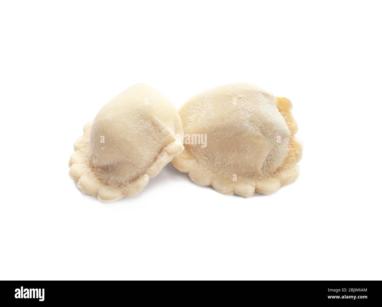 Raw dumplings on white background Stock Photo - Alamy