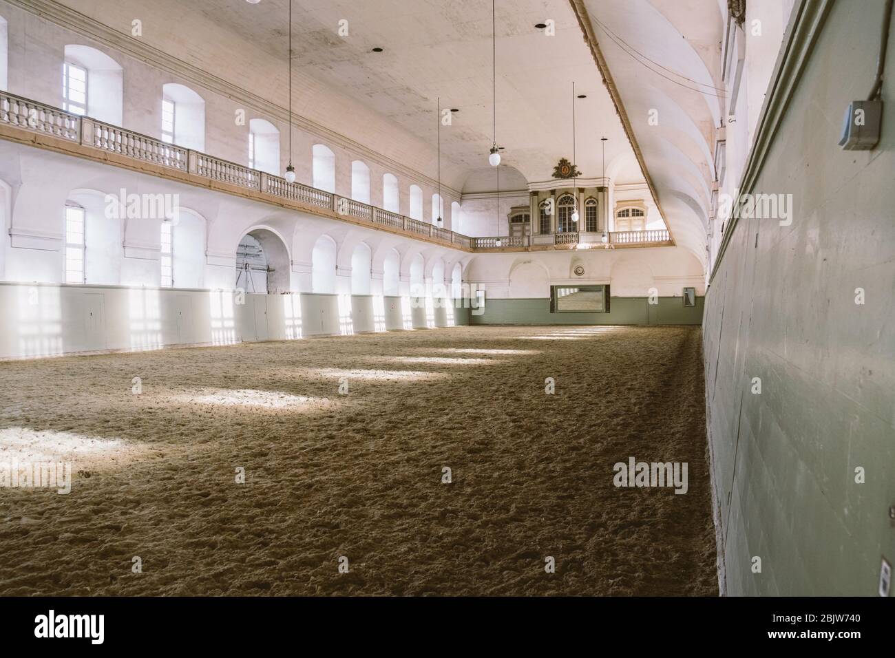 Royal manege with sand for horses in Denmark Copenhagen in territory ...