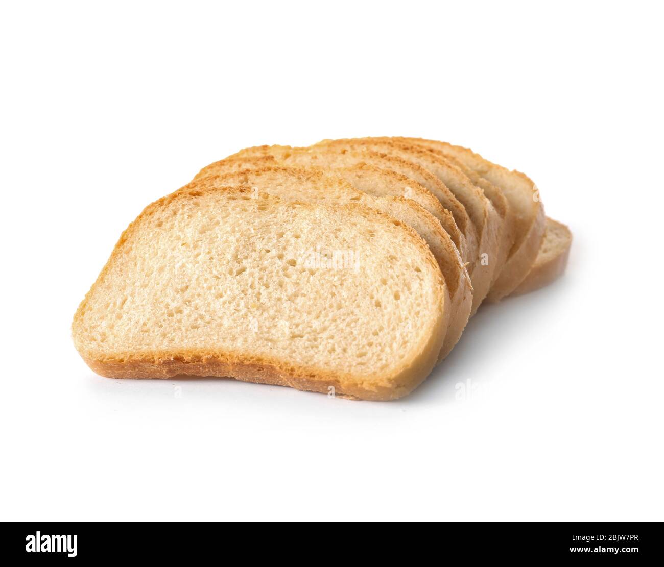 Slices of bread for toasting on white background Stock Photo - Alamy
