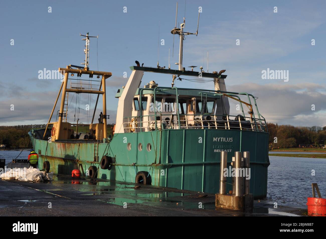 Boat in Kirkcudbright Harbour, Dumfries and Galloway Scotland alongside ...