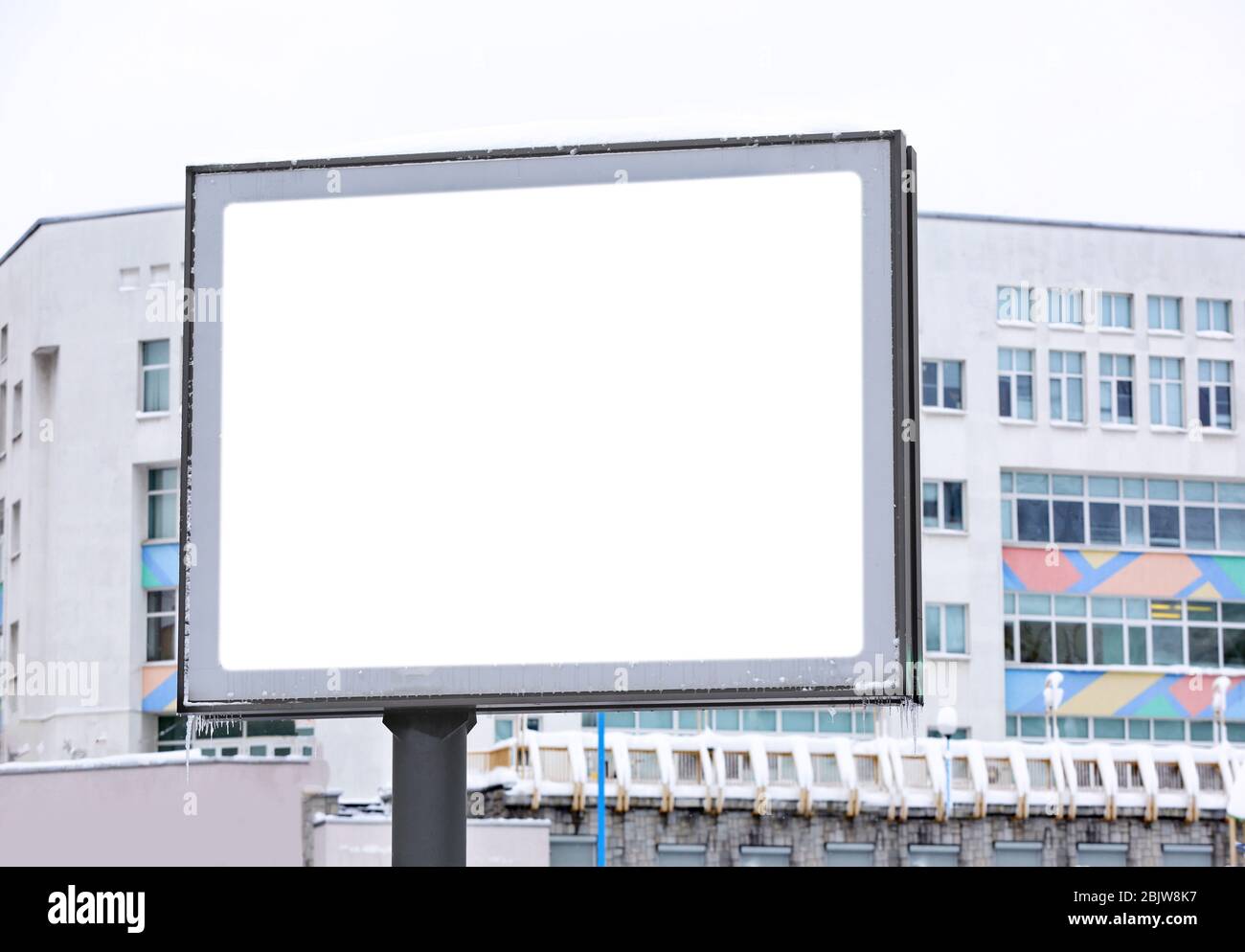 Blank advertising board on city street Stock Photo - Alamy