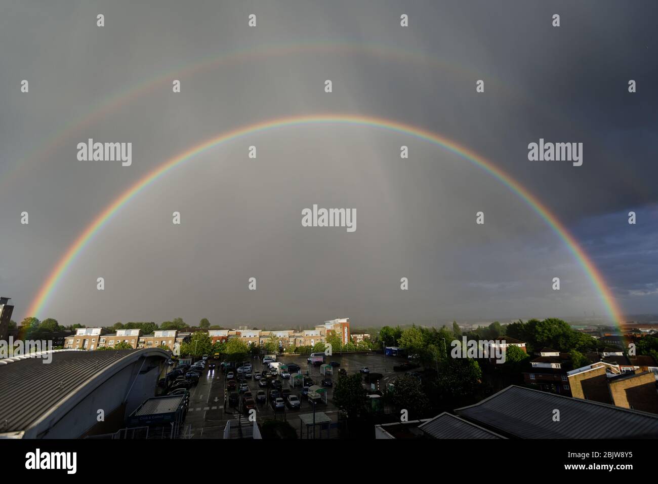 UK Weather, Wembley Park, London, UK. 30th Apr 2020. Huge double ...