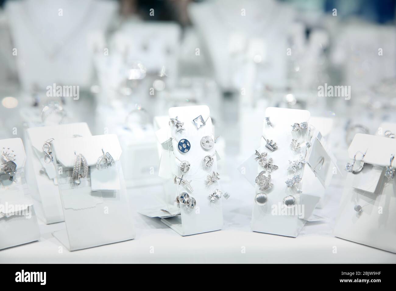Showcase with jewelry in shop Stock Photo - Alamy