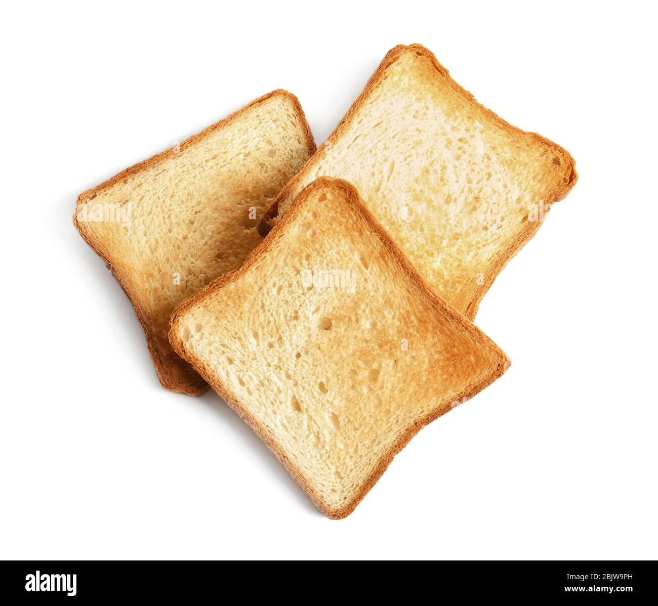 Toasted bread on white background Stock Photo - Alamy