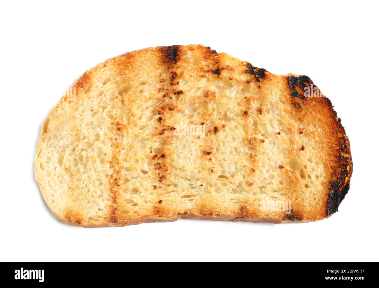 Toasted bread on white background Stock Photo - Alamy