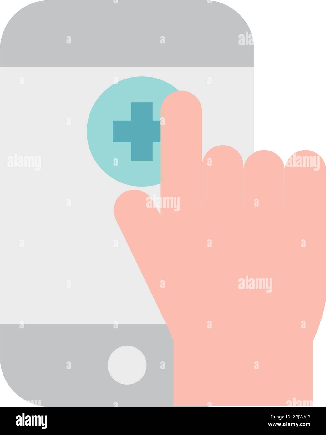 hand smartphone application health care equipment medical vector ...