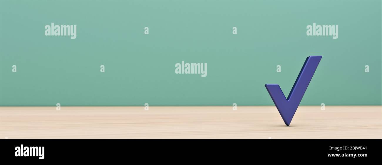 Check Mark Model with glossy effect over wooden floor and free copy ...