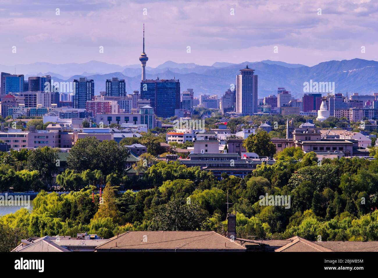Beijing / China - October 8, 2018: Panoramic view of west Beijing ...