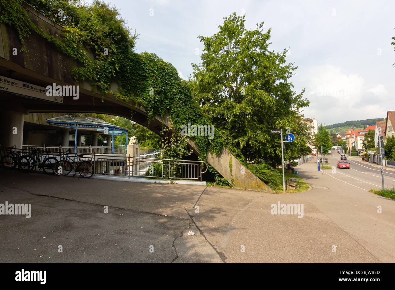 Föhrich Stadtban U train station in Feuerbach-Mitte Stuttgart, Germany ...