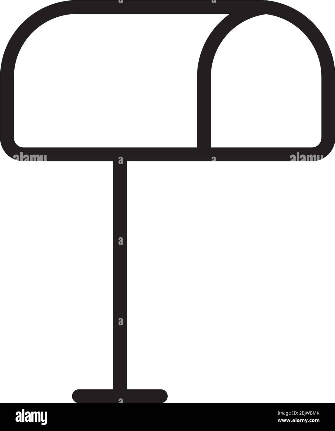 user interface concept, mailbox icon over white background, line style ...