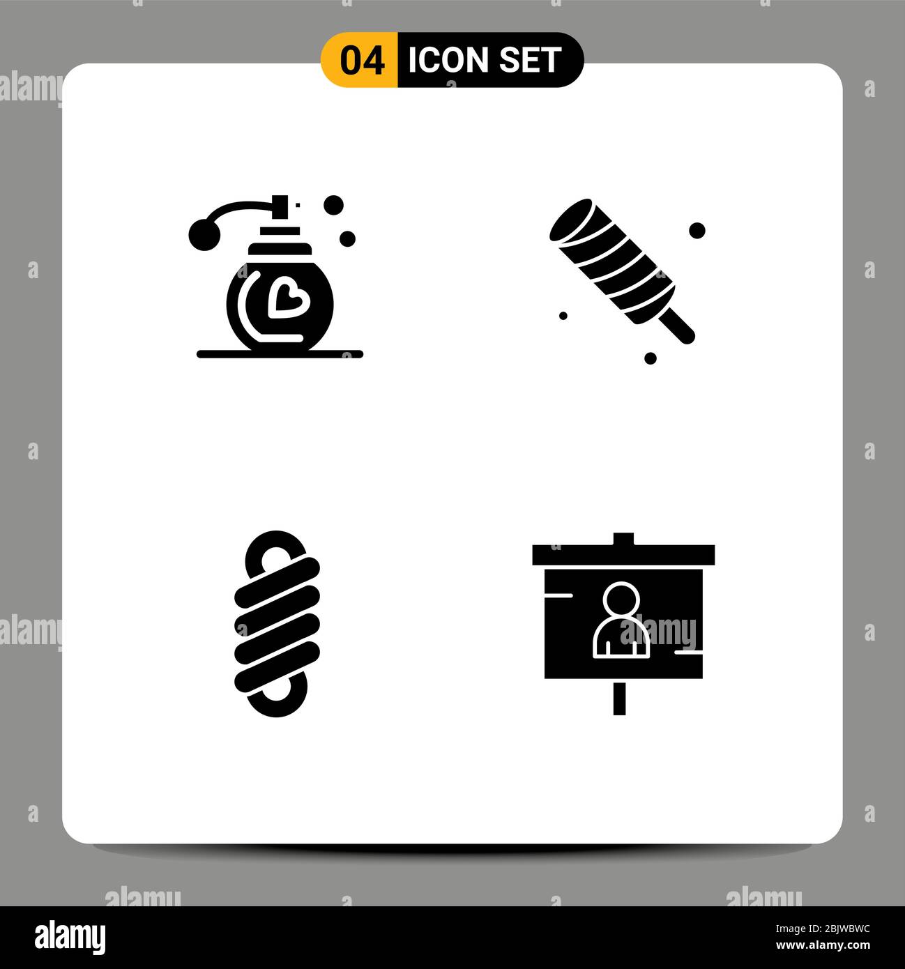 Solid Glyph Pack of 4 Universal Symbols of perfume, coil, summer, meal ...