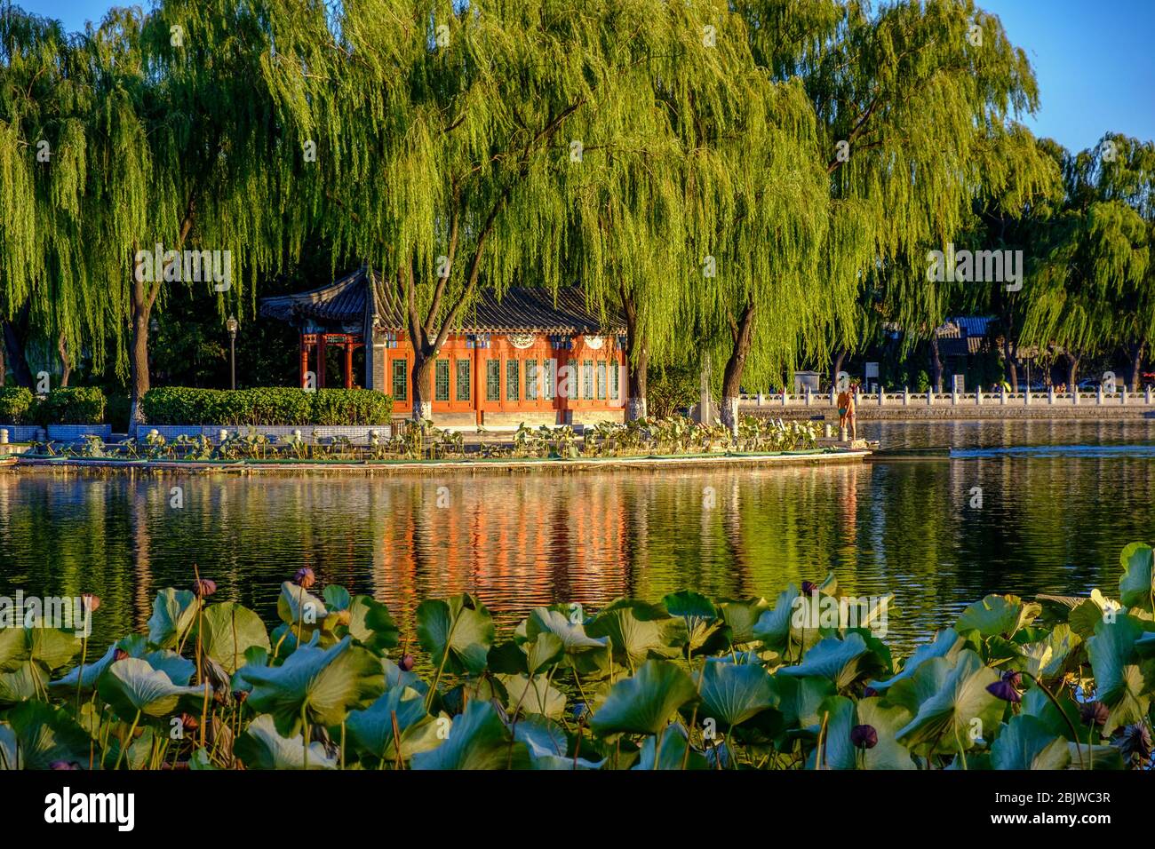 Shichahai historic scenic lake area in central Beijing, China, with ...