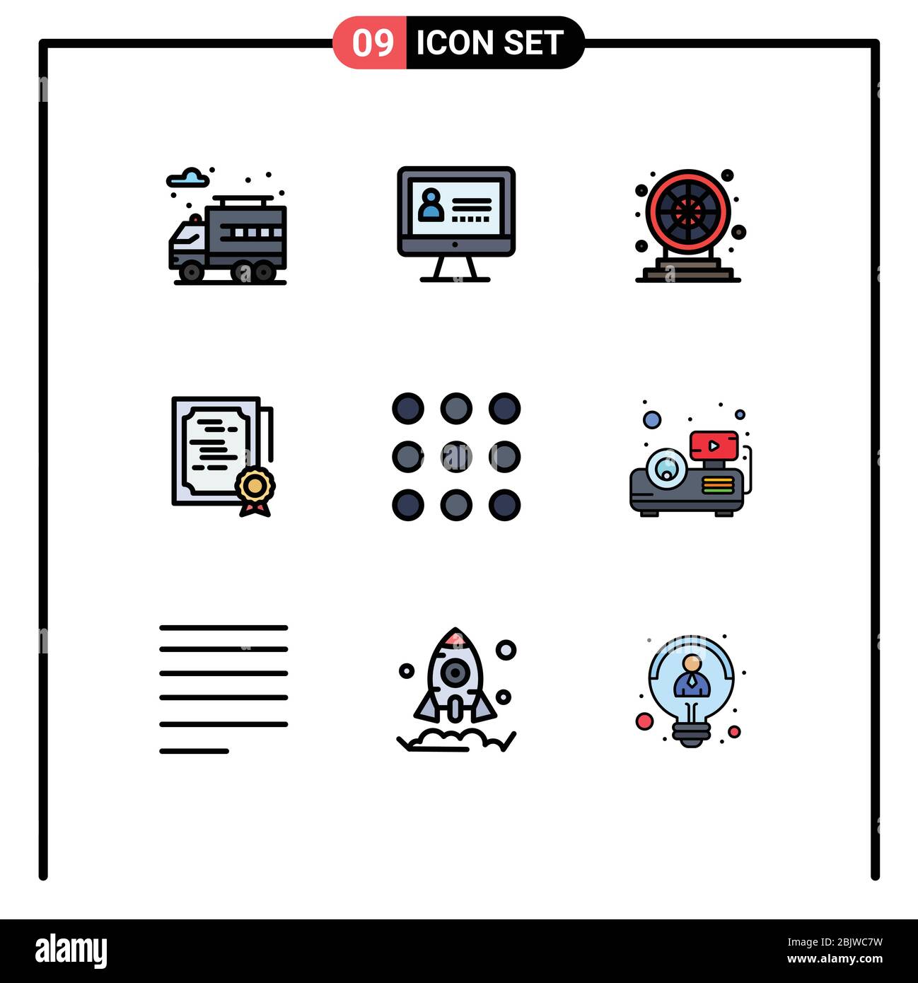 9 Creative Icons Modern Signs and Symbols of numbers, call, game ...