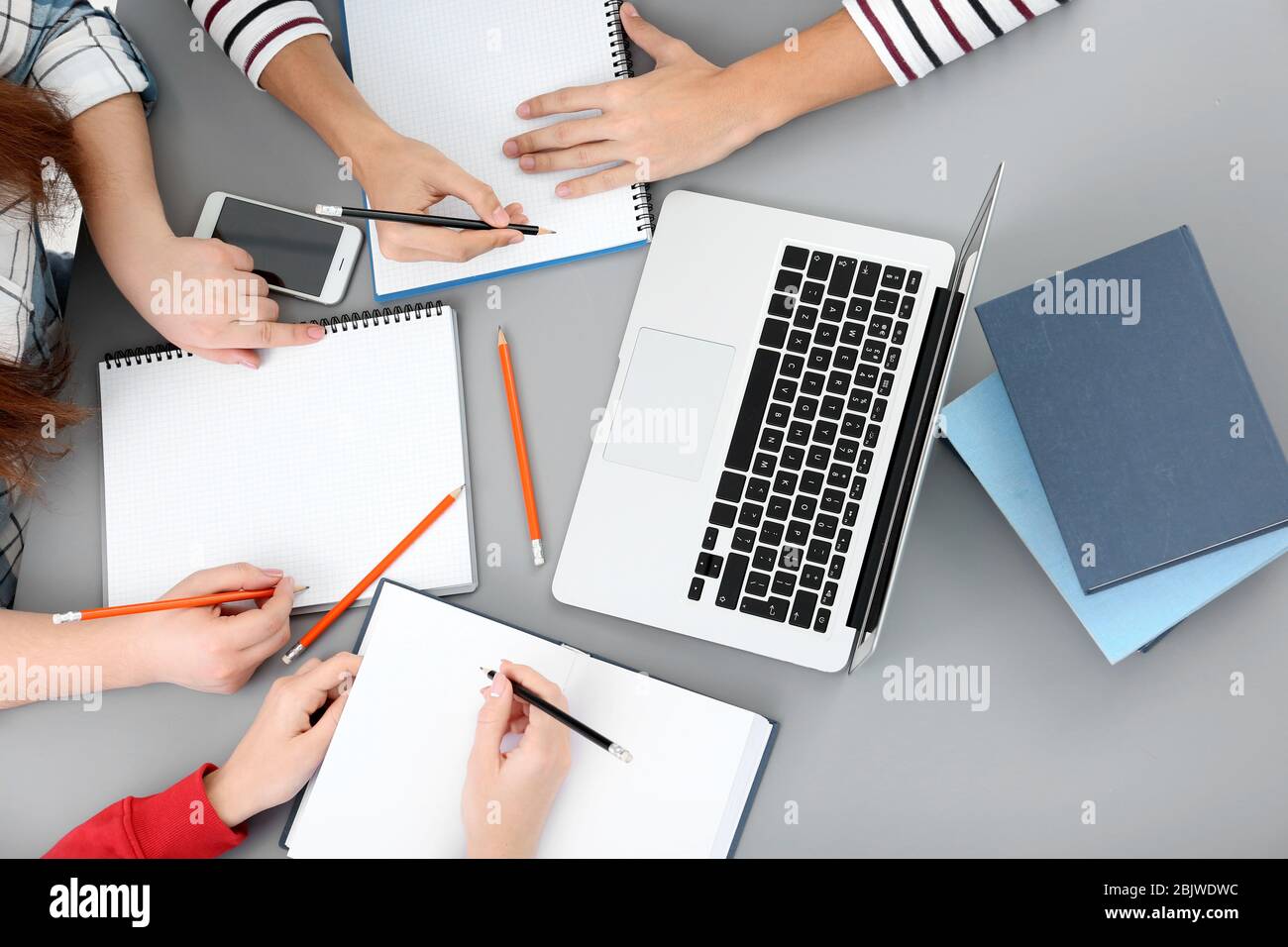 Top view studying students college hi-res stock photography and images ...