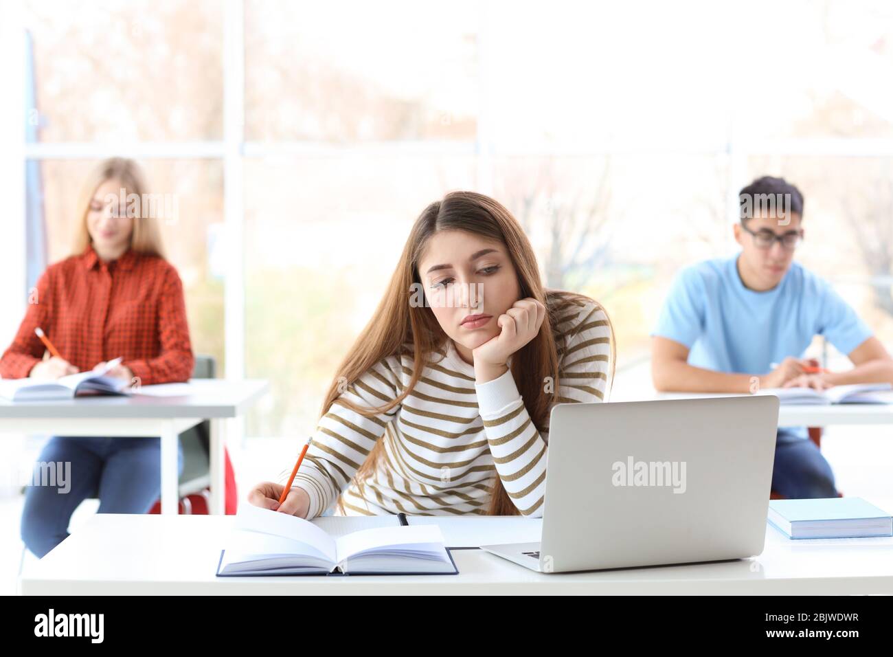 Female students preparing test hi-res stock photography and images - Alamy
