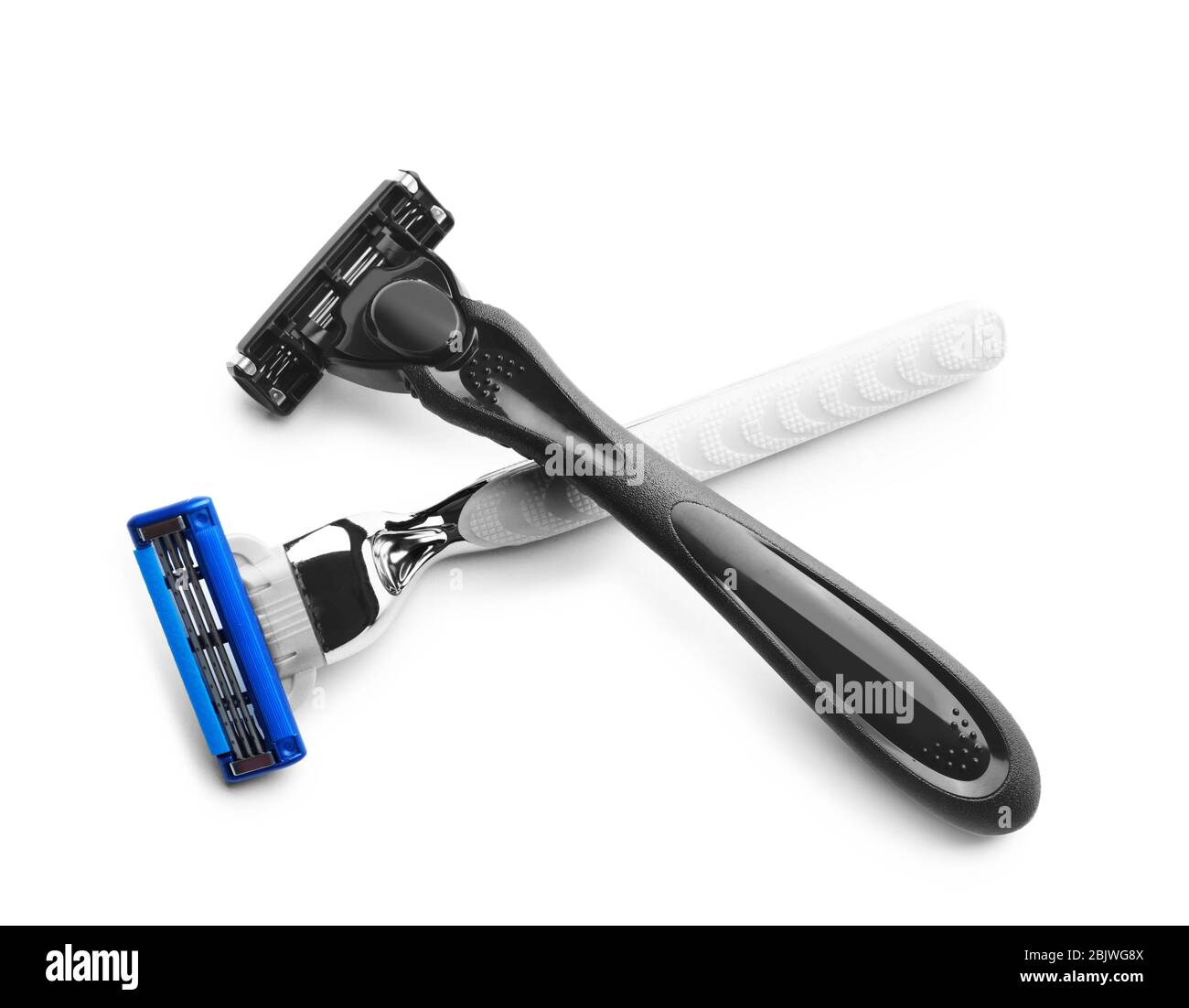 Shaving razors for man on white background Stock Photo - Alamy