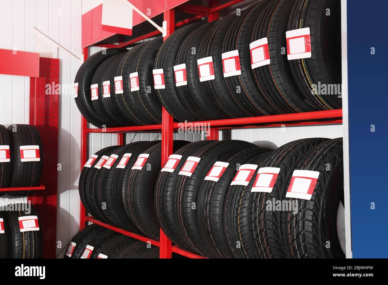 Car tires in automobile store Stock Photo - Alamy