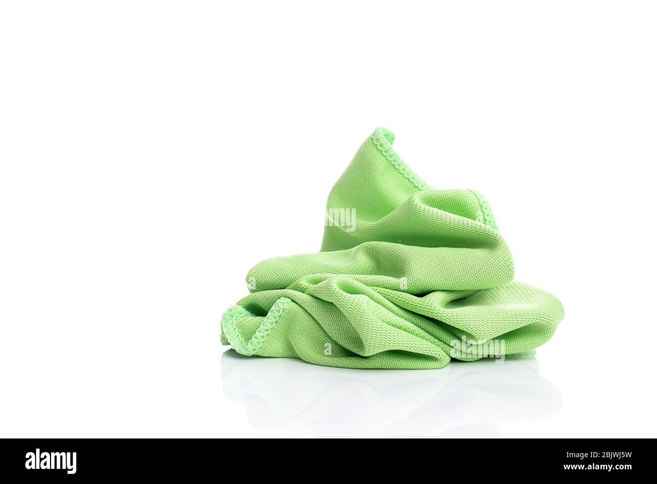 Green kitchen towel isolated on white background with copyspace Stock ...