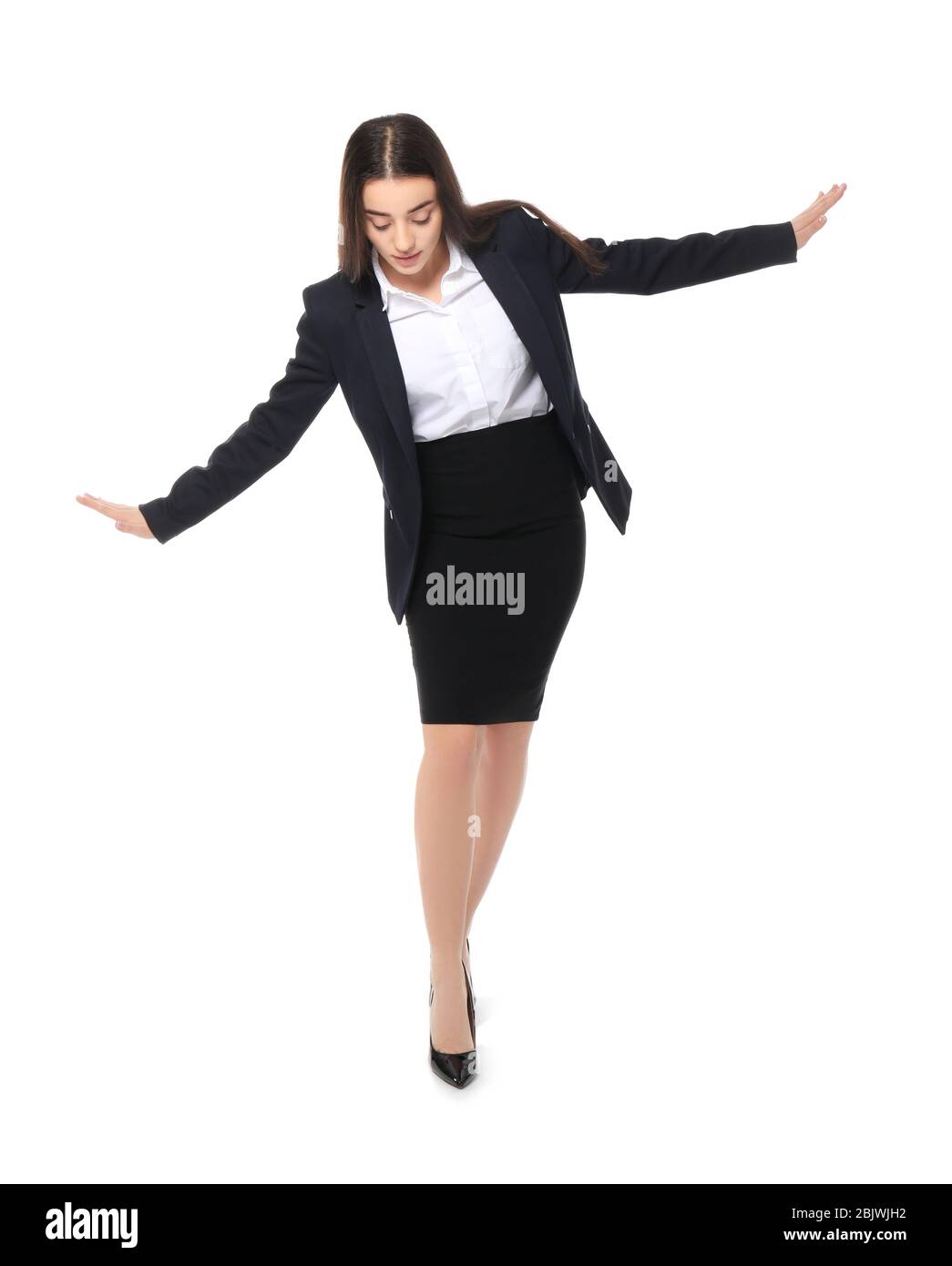 Young woman balancing work hi-res stock photography and images - Alamy
