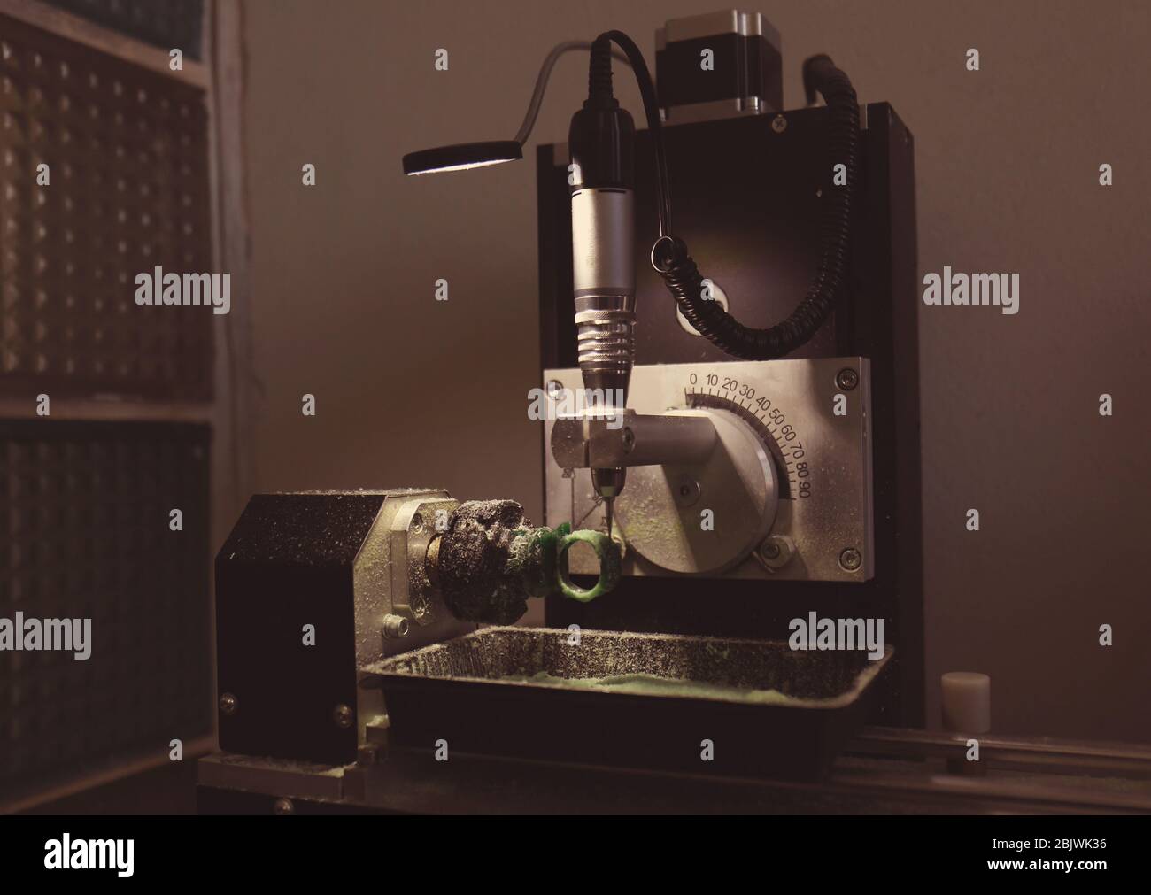 Process of jewelry creation. Milling machine Stock Photo - Alamy