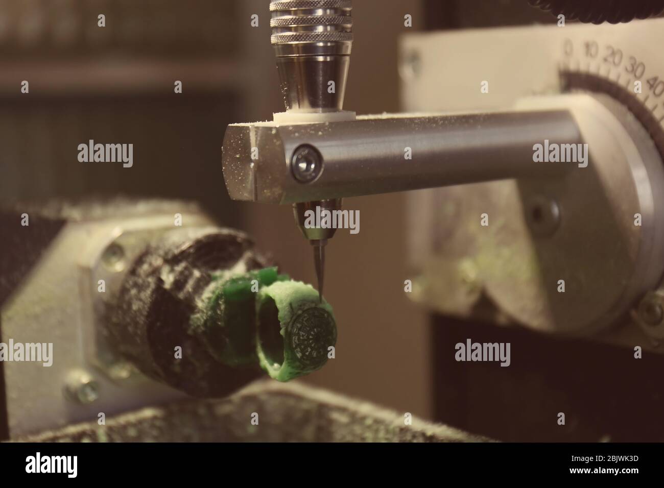 Process of jewelry creation. Milling machine Stock Photo - Alamy