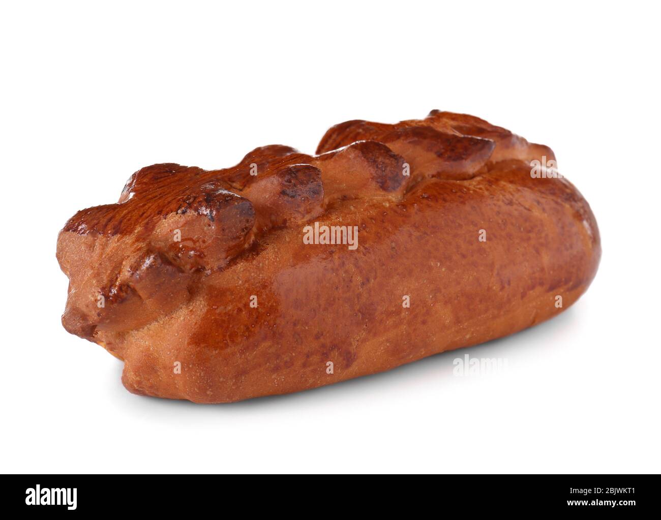 Fresh tasty bun on white background Stock Photo - Alamy