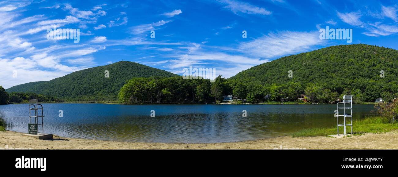 Panorama of Stissing Lake with Stissing Mountain in Pine Plains, NY ...