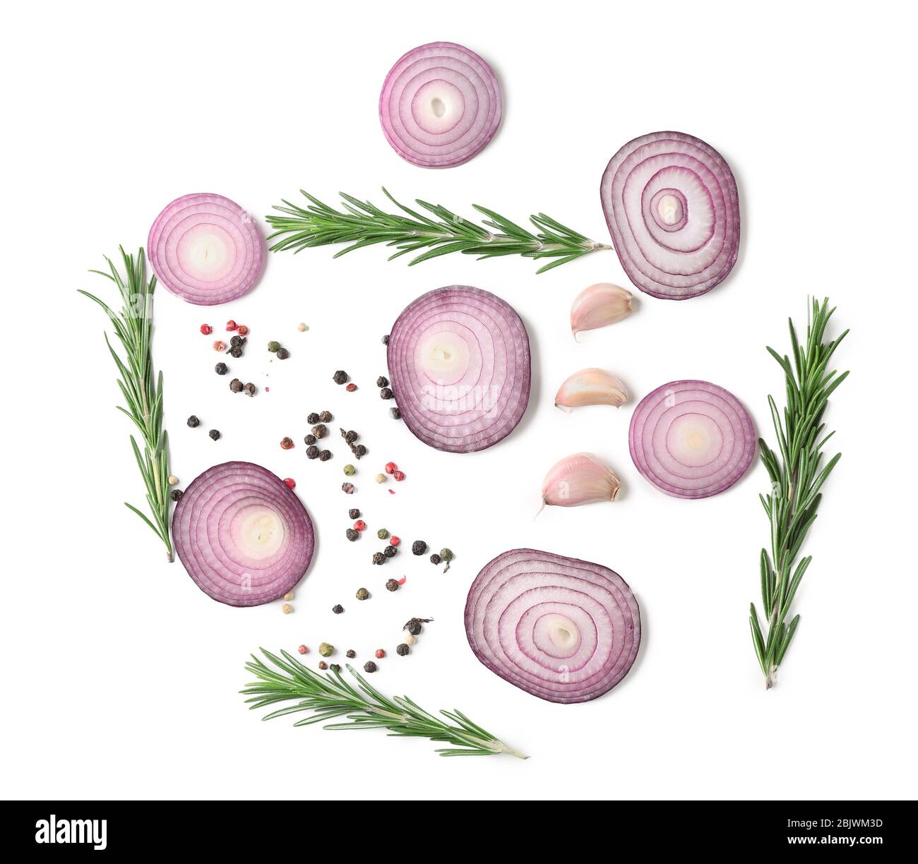 Beautiful composition with red onion on white background Stock Photo ...