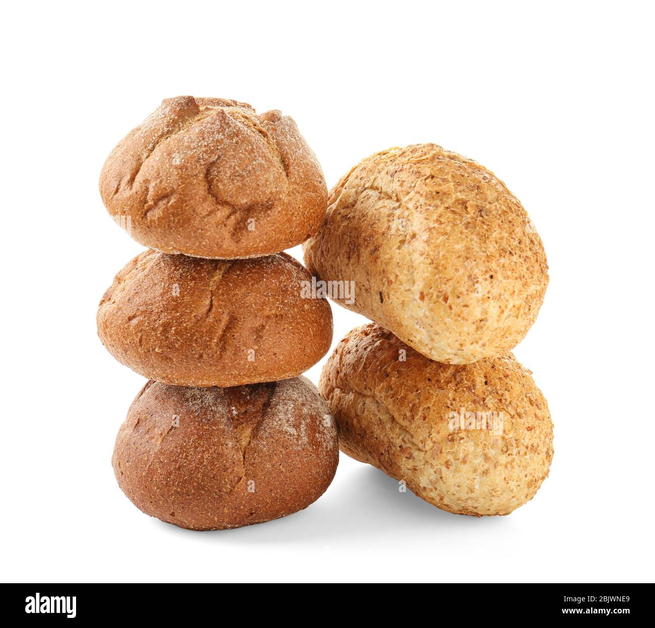 Bread products on white background Stock Photo - Alamy