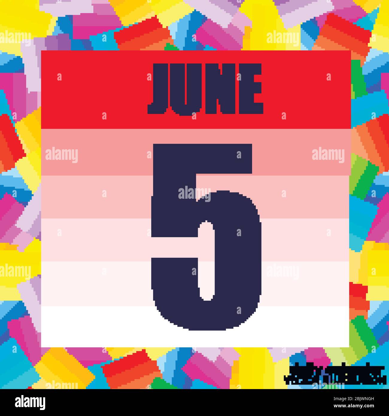 June 5 icon. For planning important day. Banner for holidays and ...