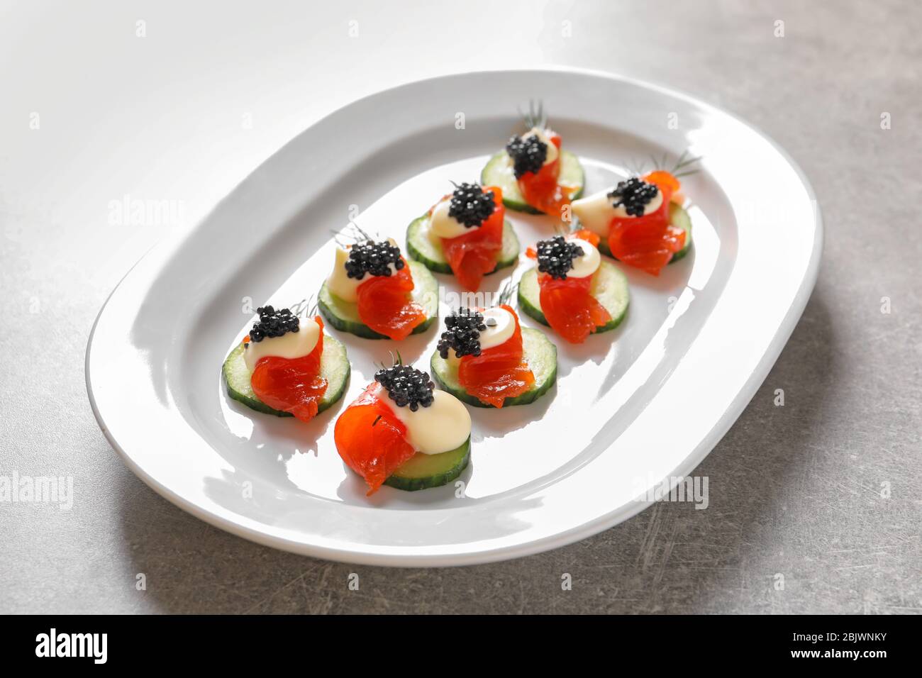 Delicious canapes black caviar hi-res stock photography and images - Alamy