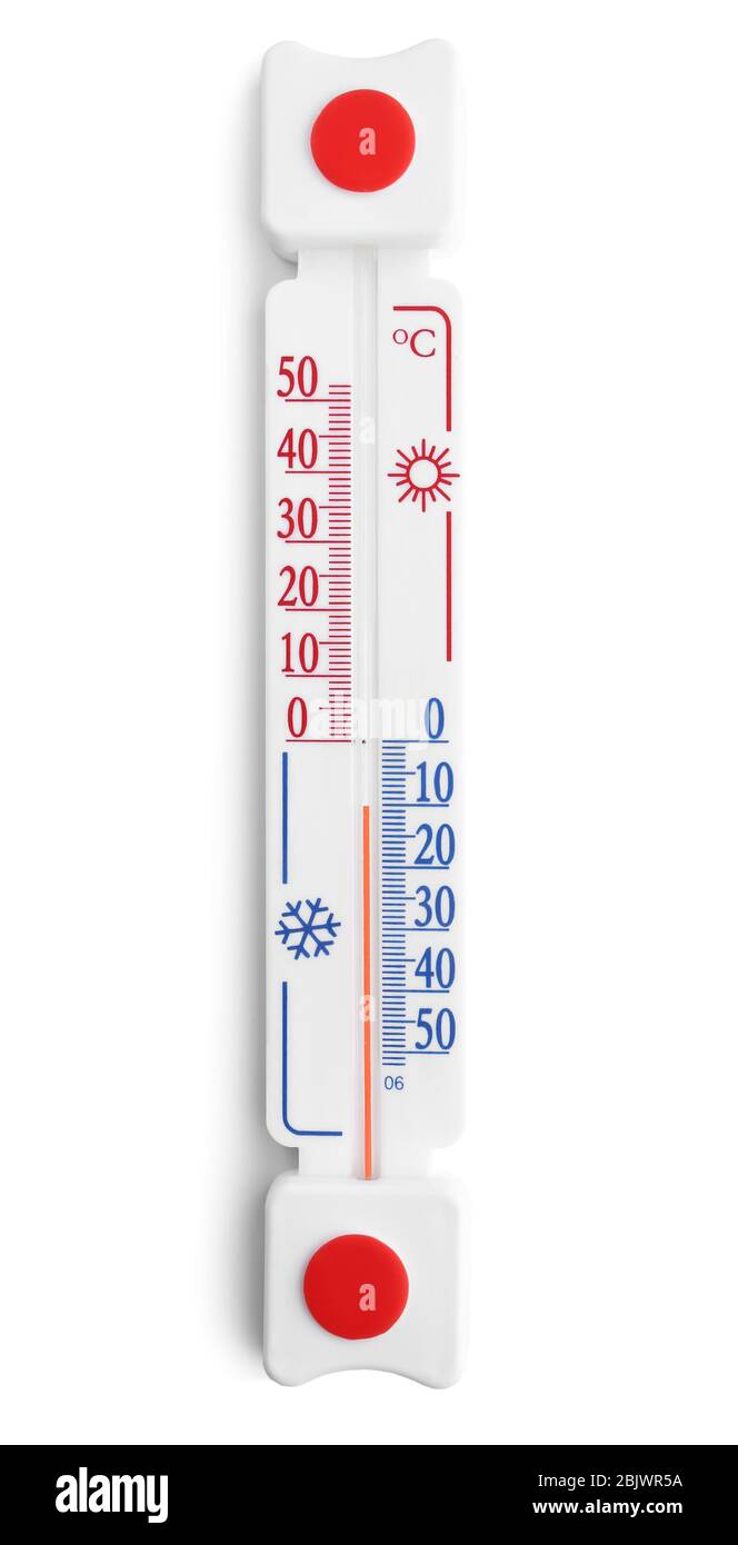 Weather thermometer on white background Stock Photo - Alamy