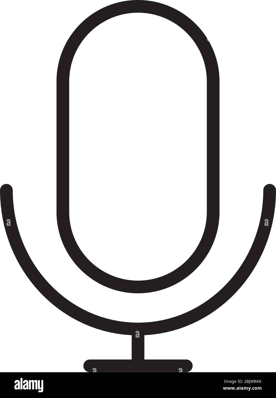 user interface concept, microphone icon over white background, line ...