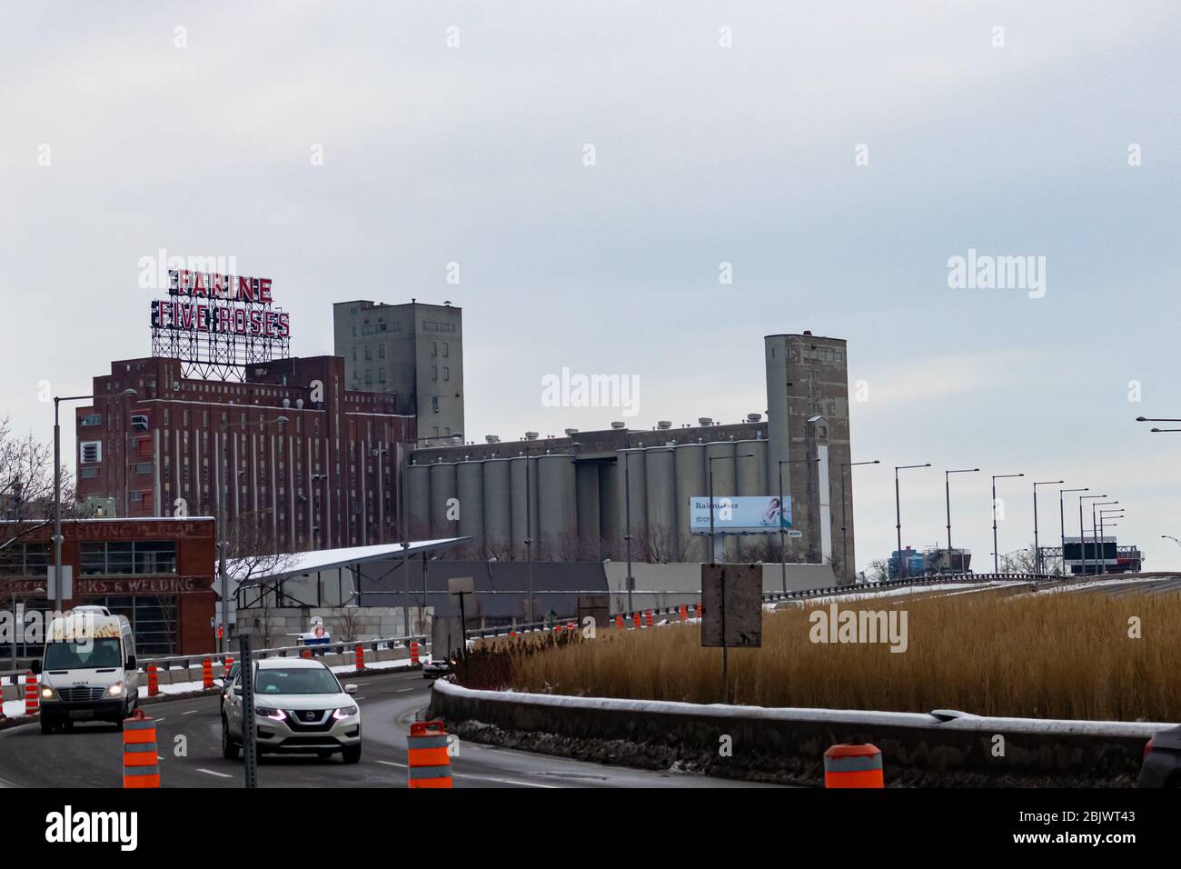 The famous Farine Five Roses flour mill from the north. The mill ...