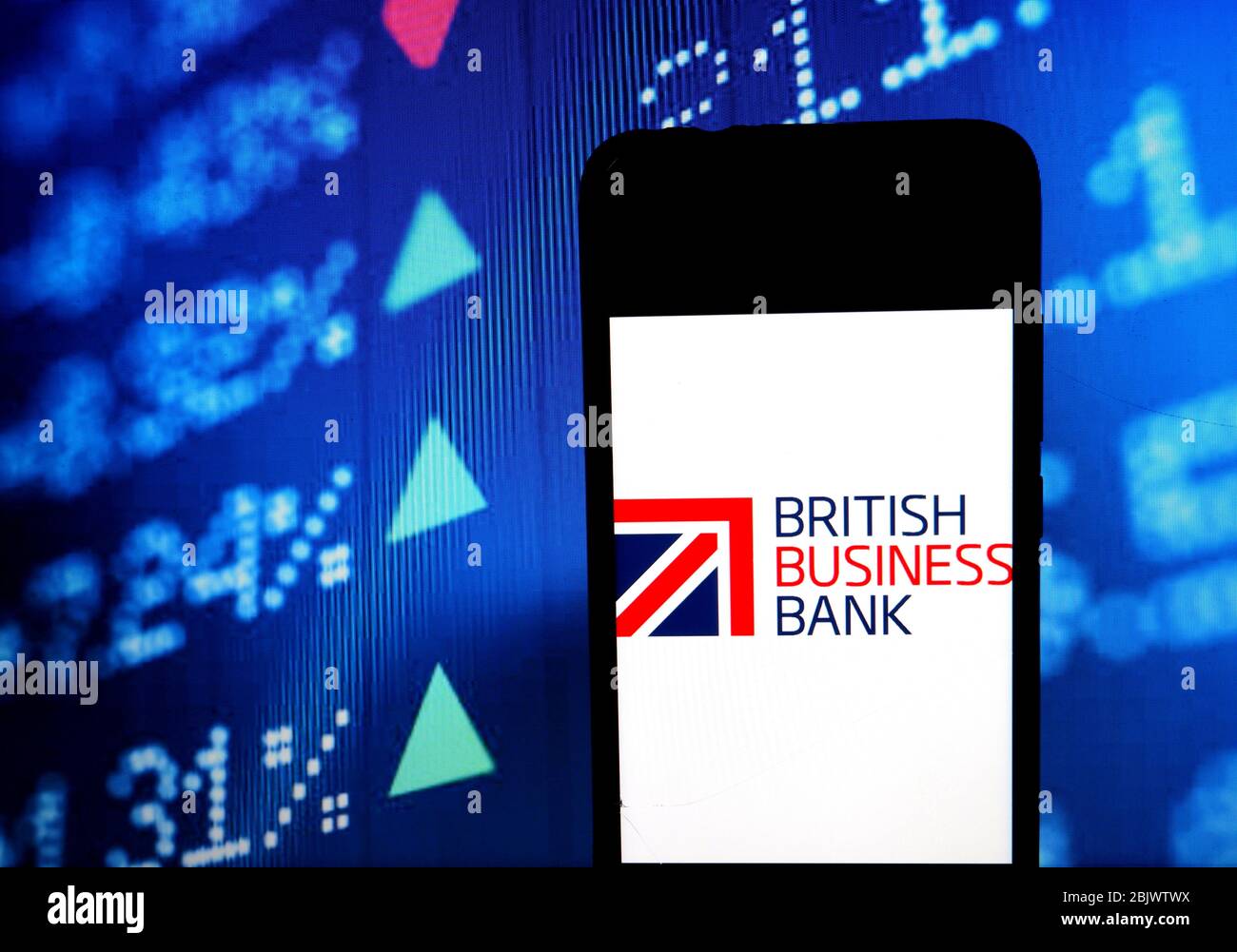 In this photo illustration a British Business Bank logo seen displayed ...
