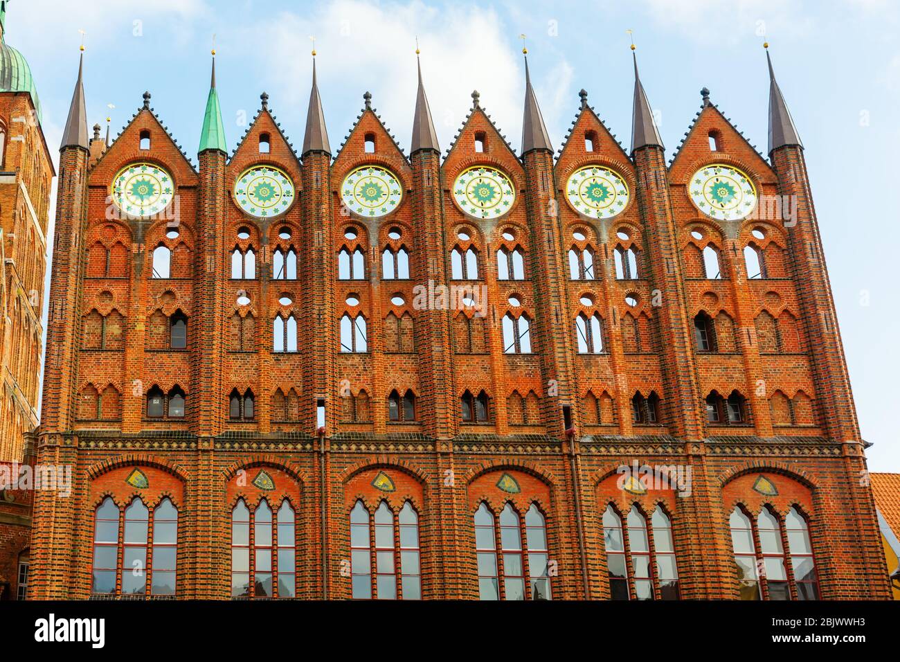 facade of the historical city hall of Stralsund, Germany Stock Photo ...