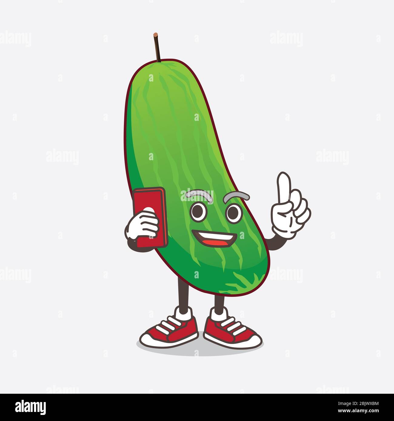 An illustration of Cucumber cartoon mascot character speaking on the ...