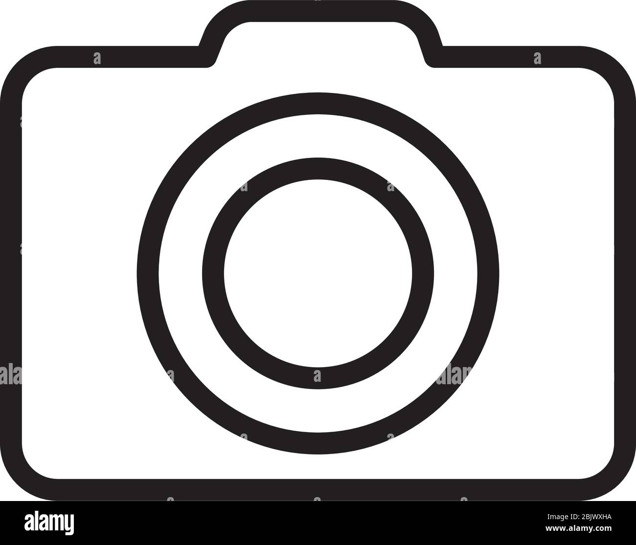 user interface concept, camera icon over white background, line style ...