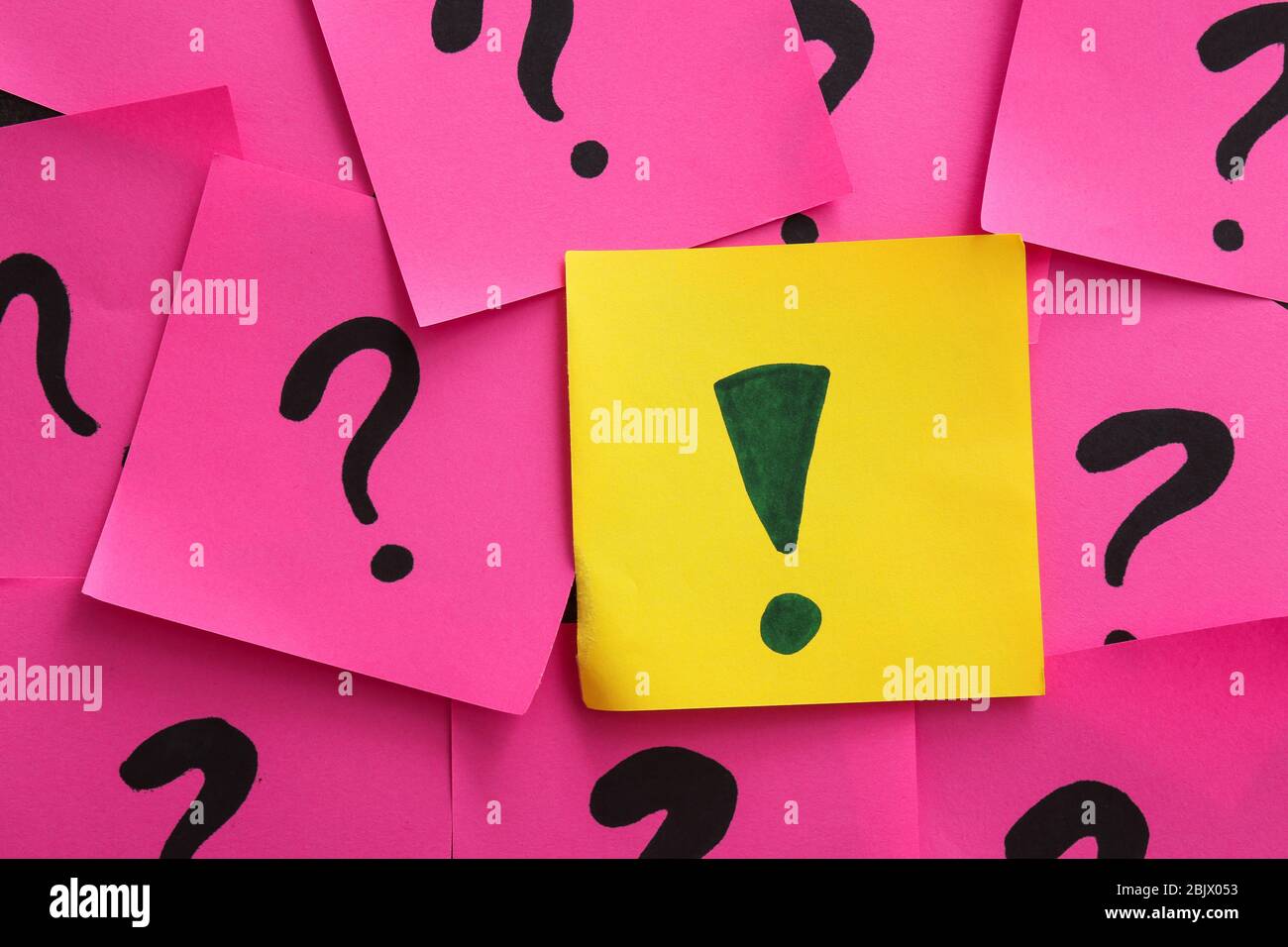 One sticky note with exclamation mark among others. Difference and ...