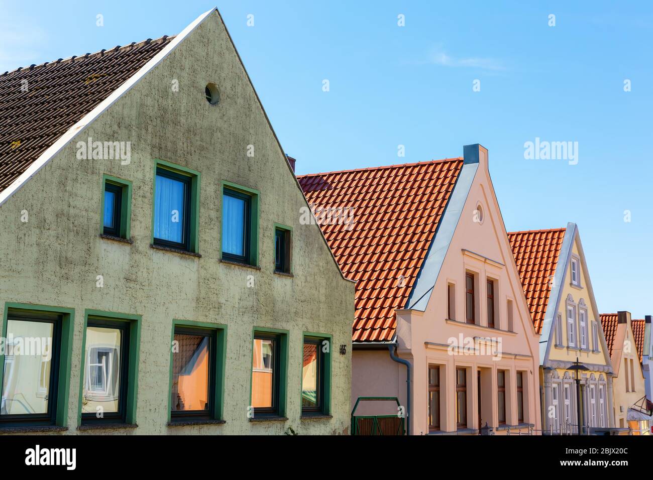 picture of old row houses in Bergen auf Ruegen, Germany Stock Photo - Alamy