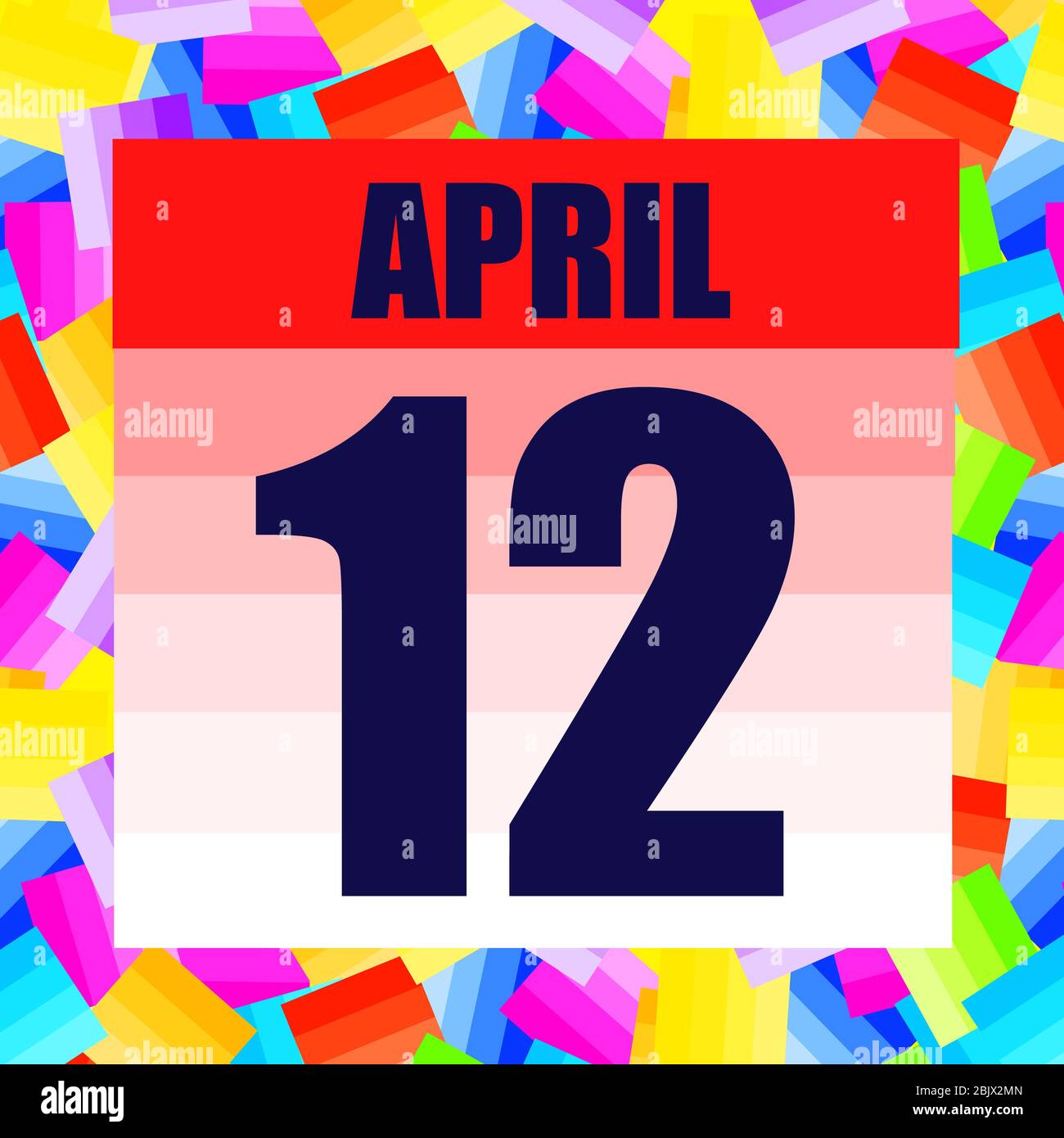 April 12 icon. For planning important day. Twelfth of april ...