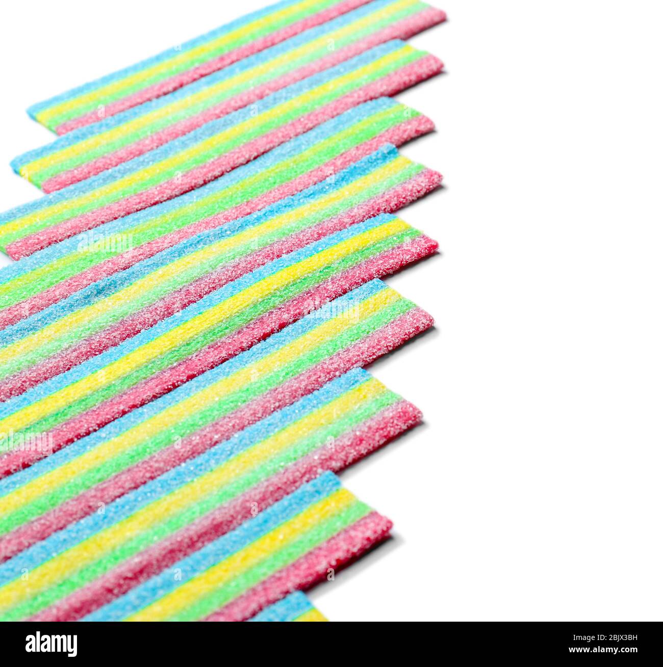 Colorful chewy candies on white background Stock Photo - Alamy