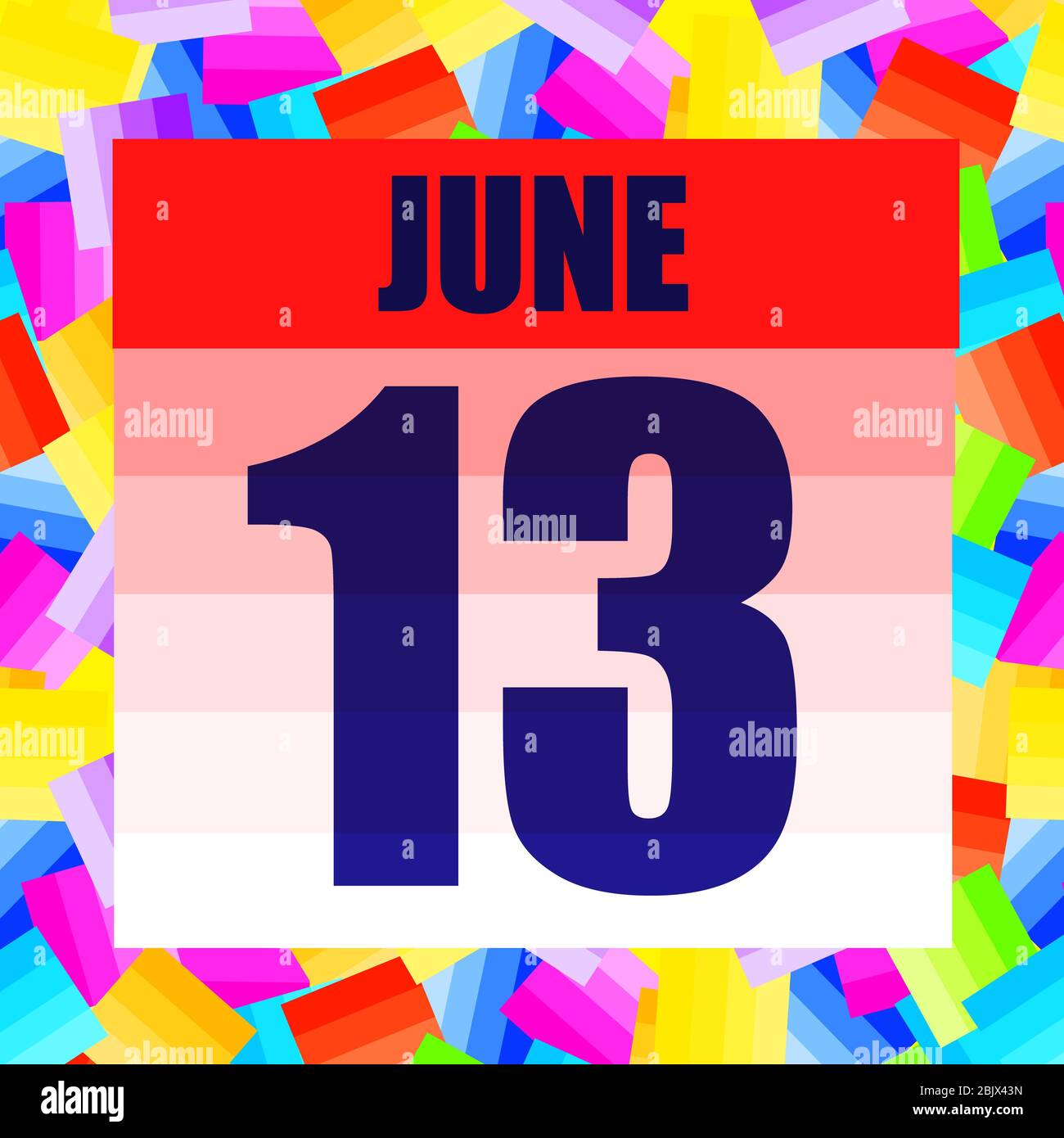 June 13 icon. For planning important day. Thirteenth june. Banner for ...