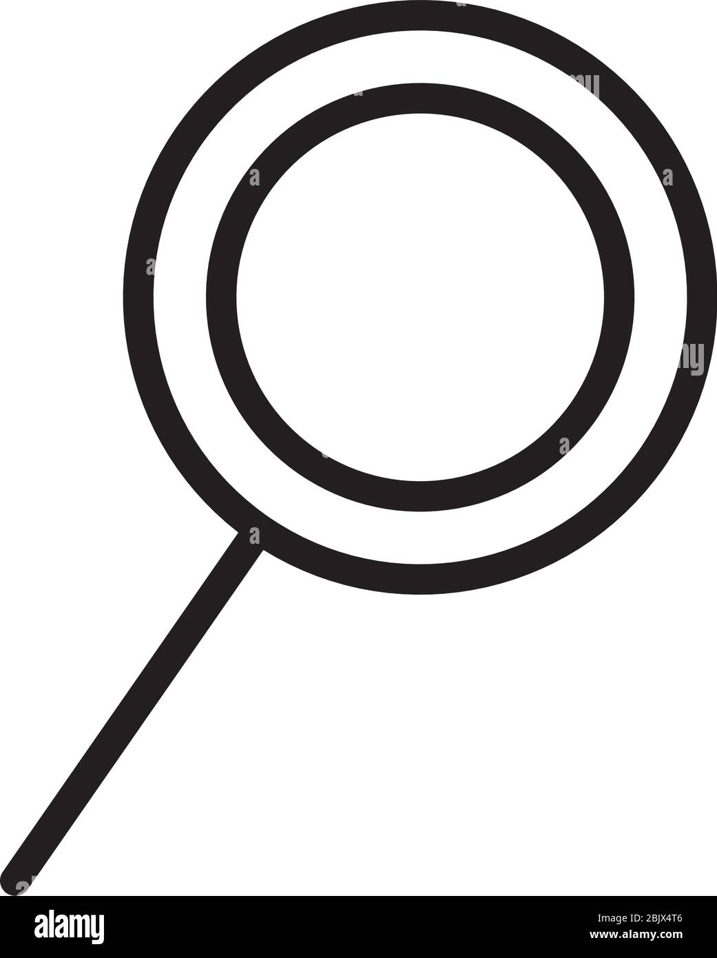 user interface concept, magnifying glass icon over white background ...