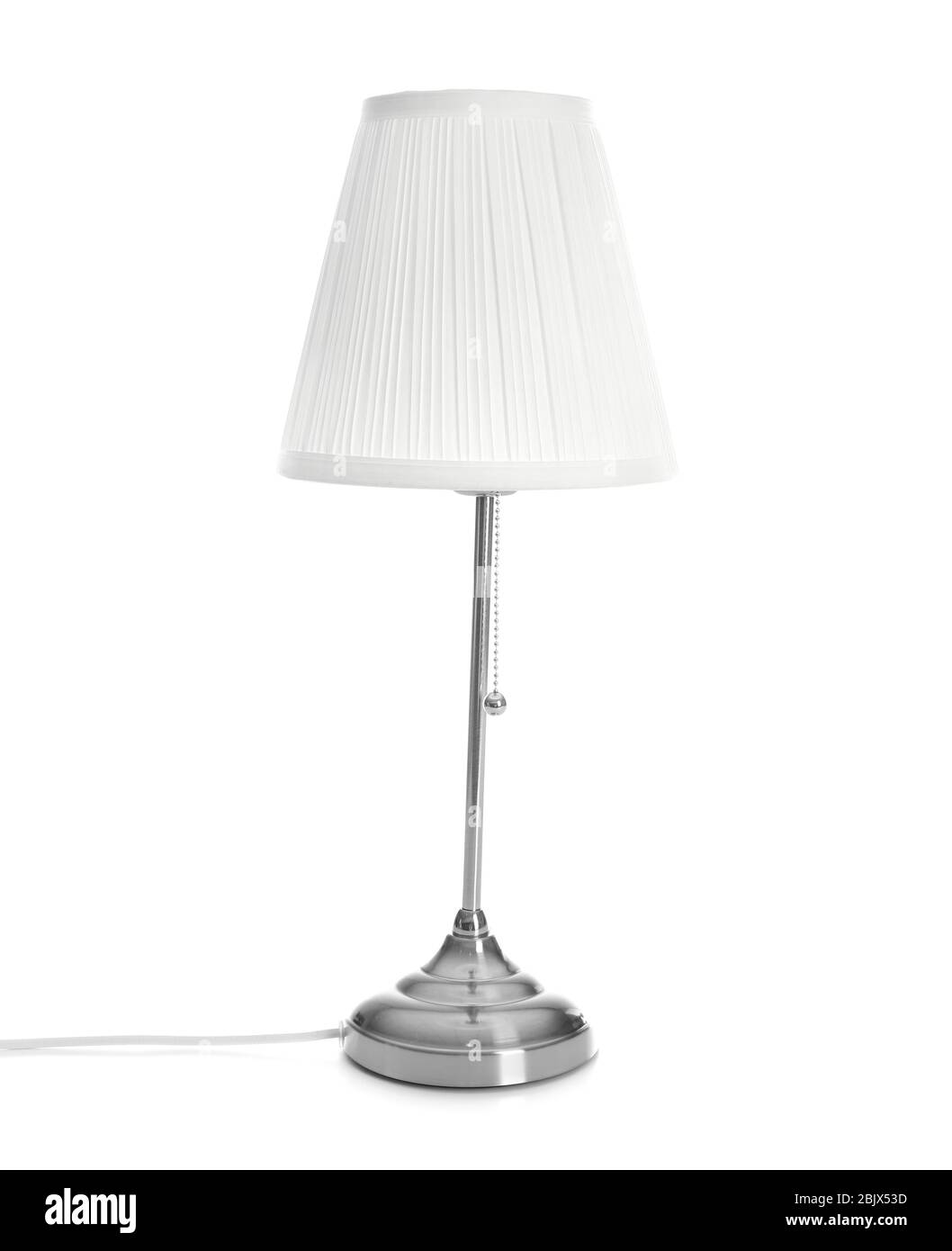 Stylish table lamp on white background Stock Photo - Alamy