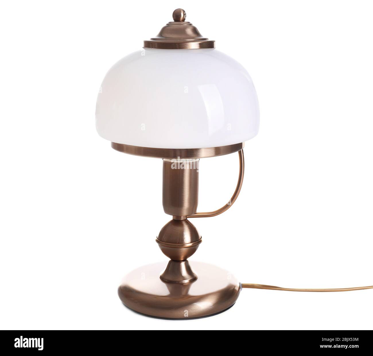 Stylish table lamp on white background Stock Photo - Alamy