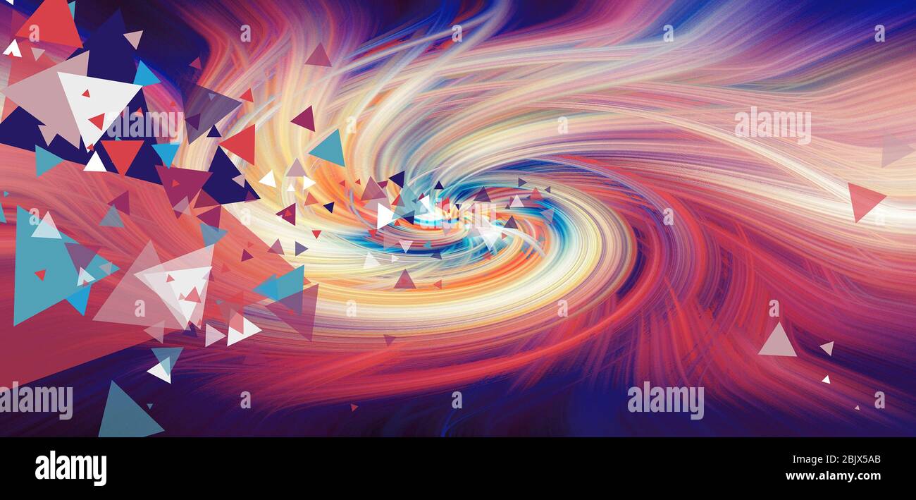 Triangle formation. Abstract digital illustration art. Triangular ...