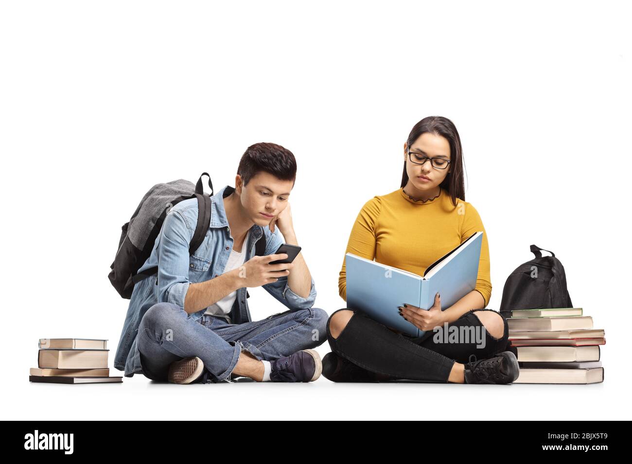 College Students White Background