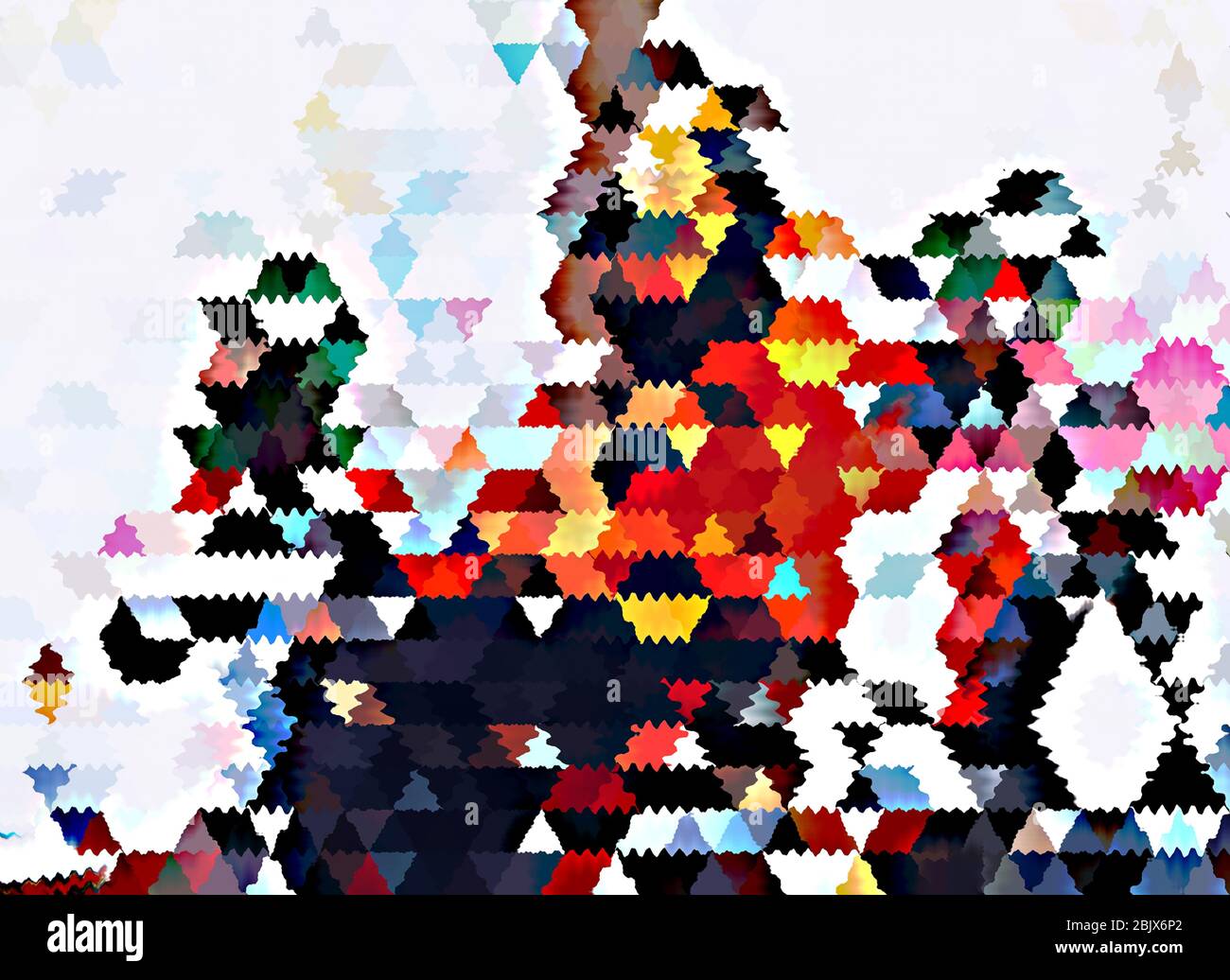 Triangle formation. Abstract digital illustration art. Triangular ...