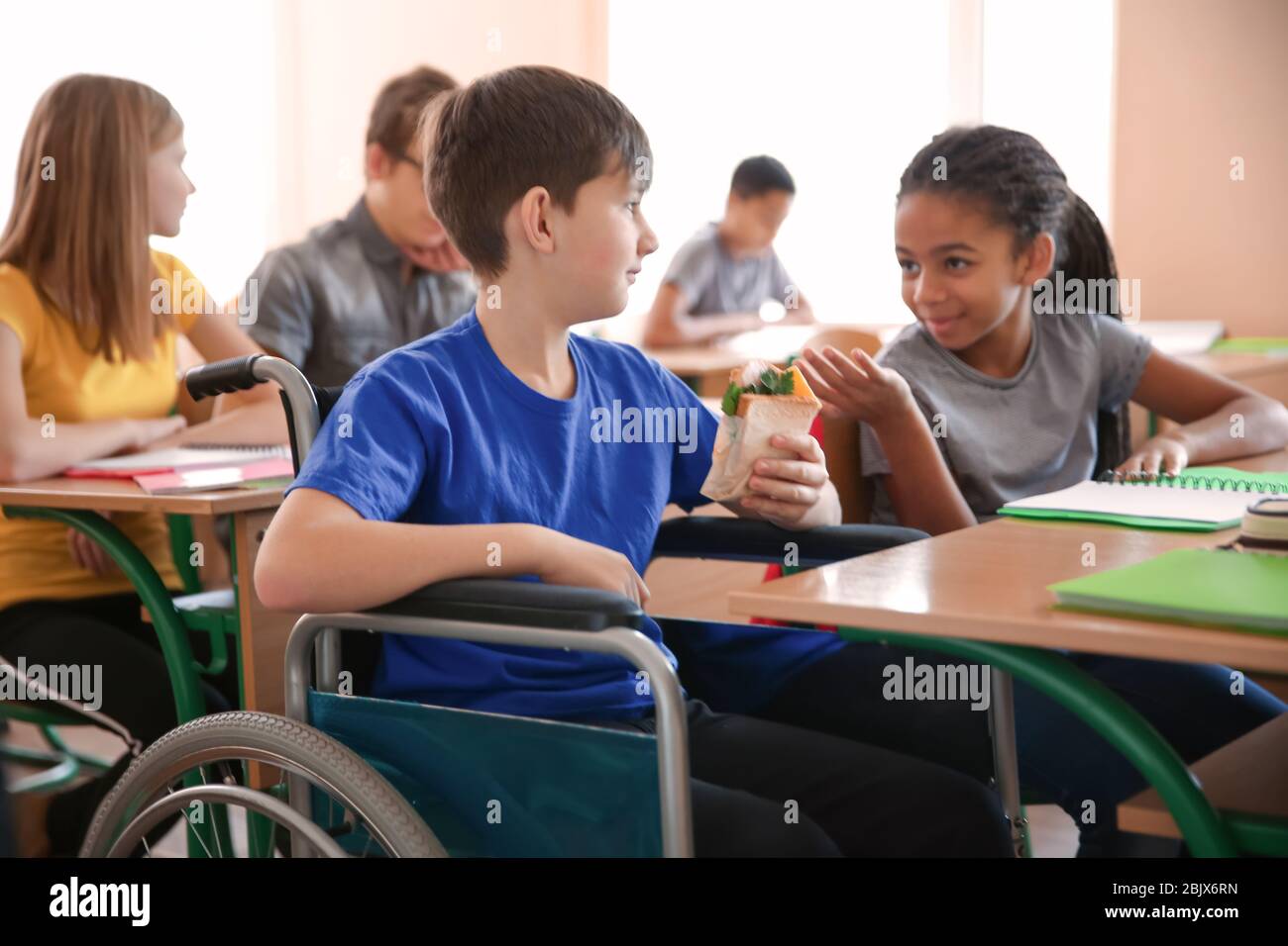 Child In Wheelchair In Classroom
